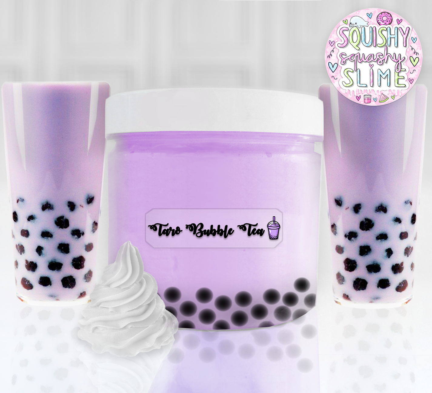 Taro Milk Tea Boba - Glossy Slime – Squishy Squashy Slimes